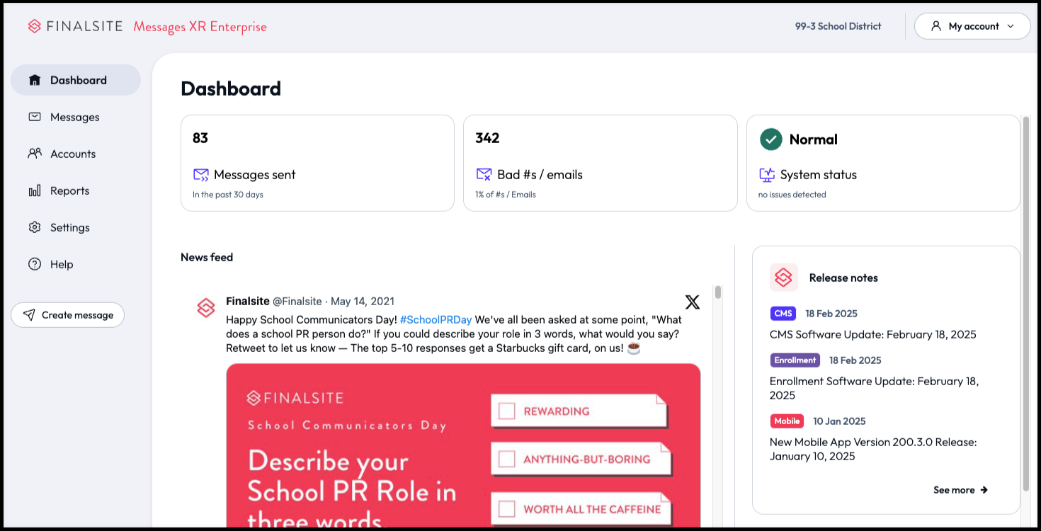 Messages XR Enterprise dashboard – Messages XR Enterprise