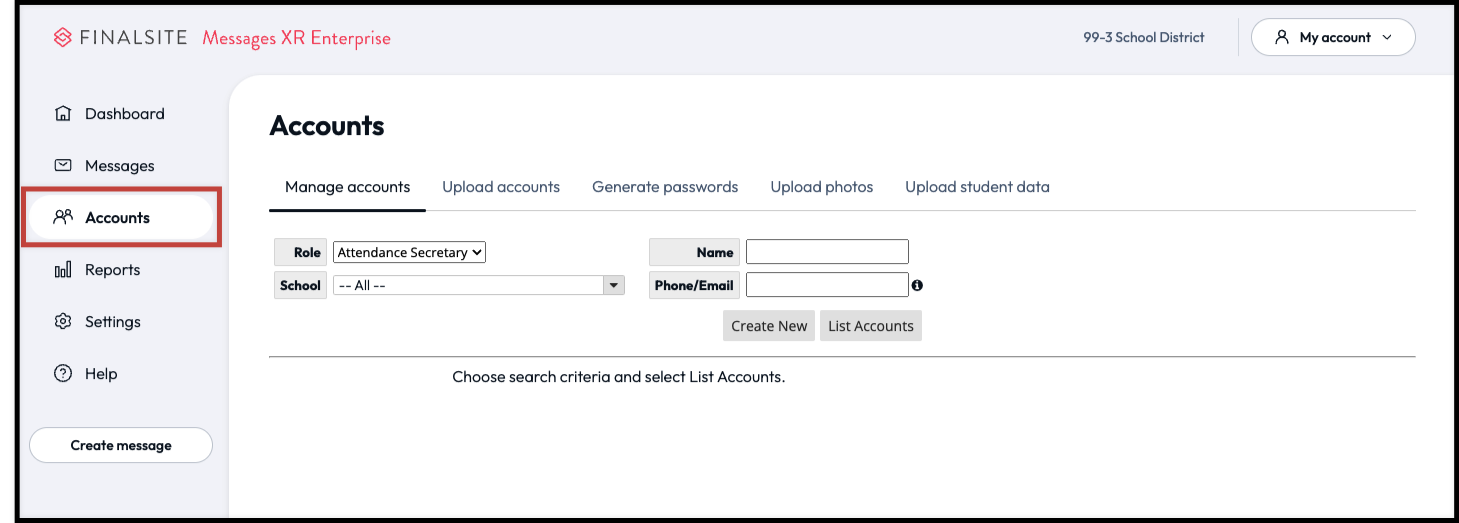 Manage your community's user accounts – Messages XR Enterprise