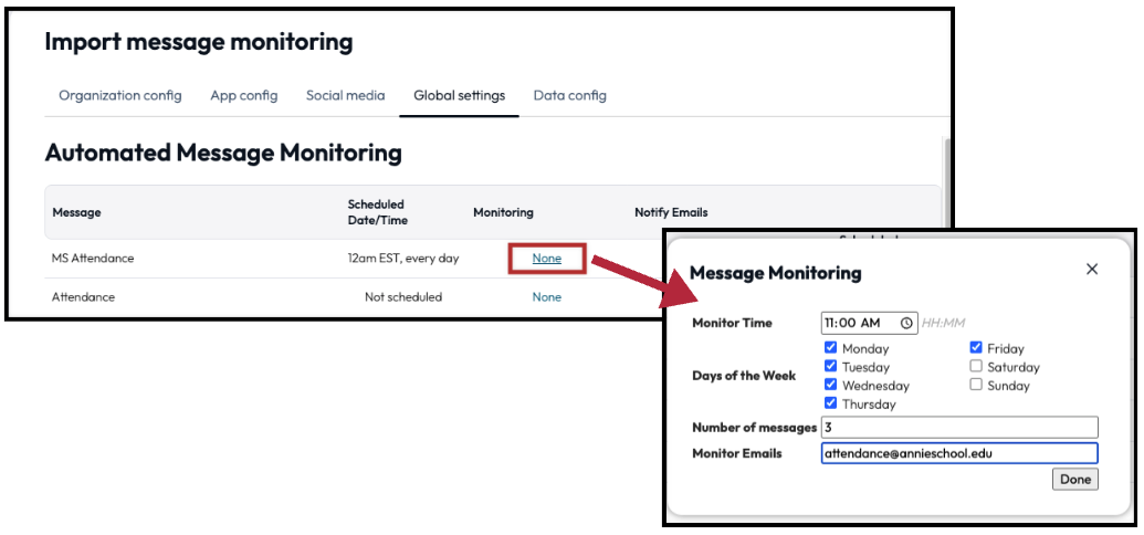 Configure notifications for automated messages – Messages XRE