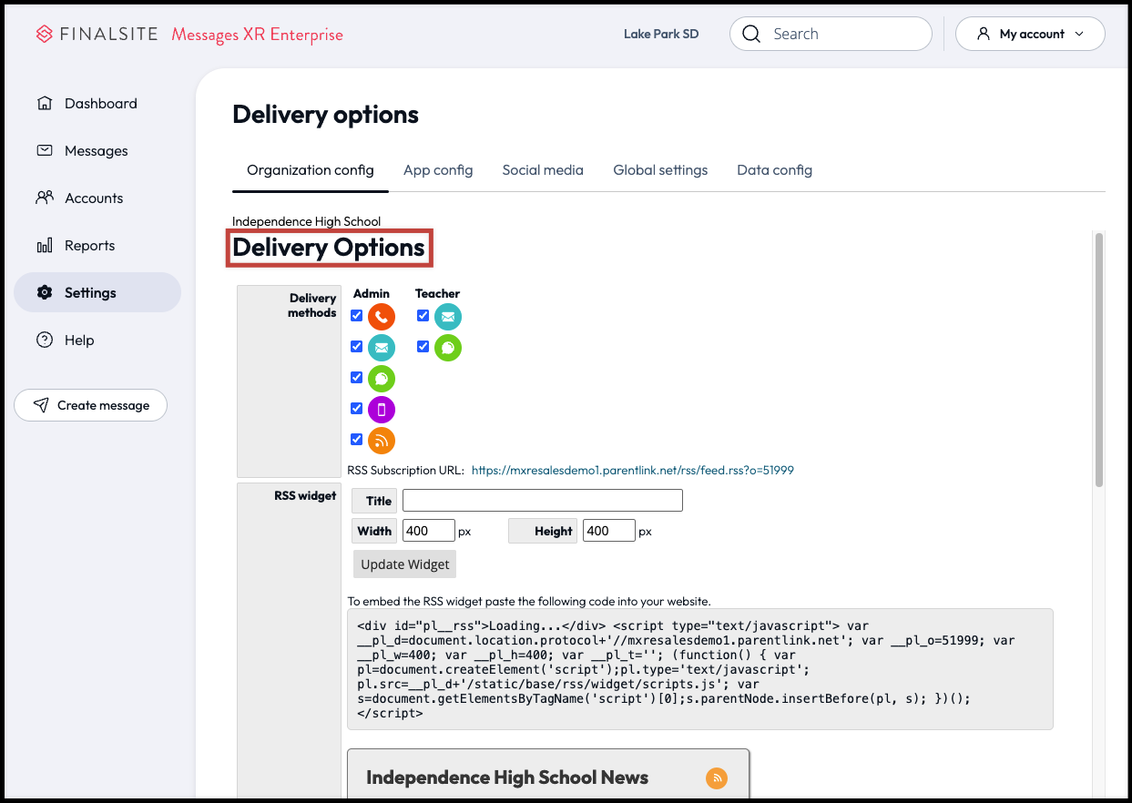 School admins and principals: Configure organization Delivery Options ...