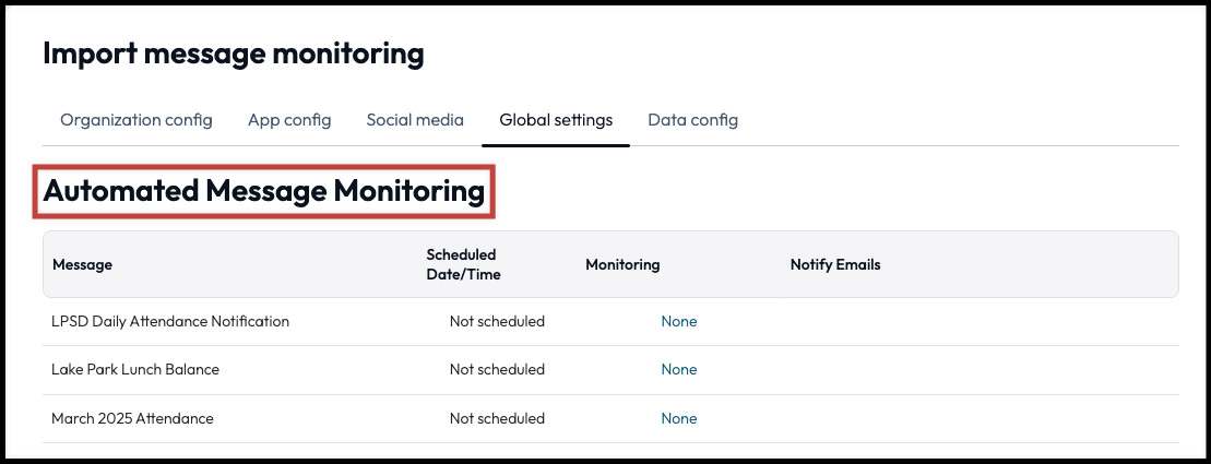 Manage your monitoring options – Messages XR Enterprise